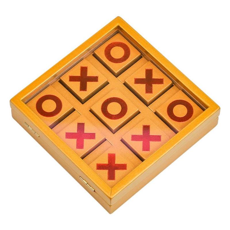 Wooden Tic-Tac-Toe Board Game Noughts and Crosses Game X O Chess ...
