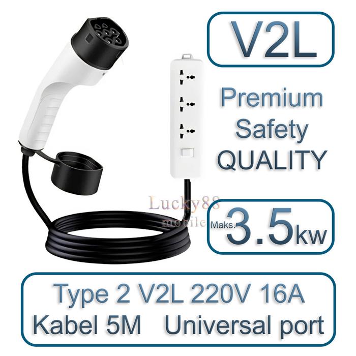 Promo 3.5 Kw V2L EV Charge Vehicle to Load Type 2 to Terminal Plug 220V ...