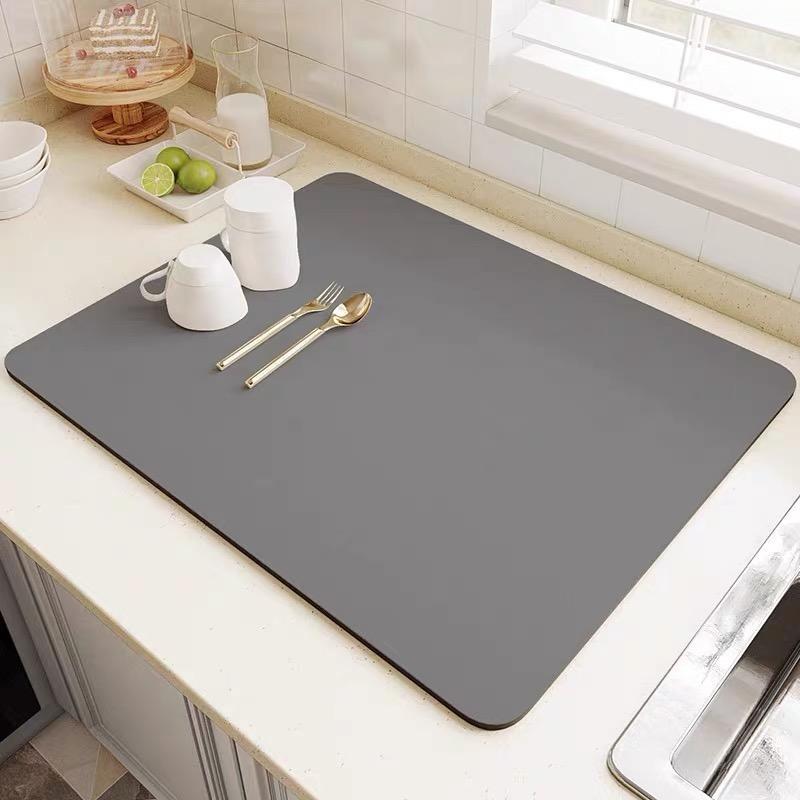 Absorbent Dish Drying Mat, 1/2pcs Modern Simple Kitchen Drip - TikTok Shop