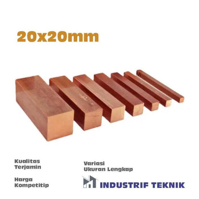 Jual Busbar Tembaga Kotak 20mm x 20mm| Copper Busbar harga per 1 cm ...