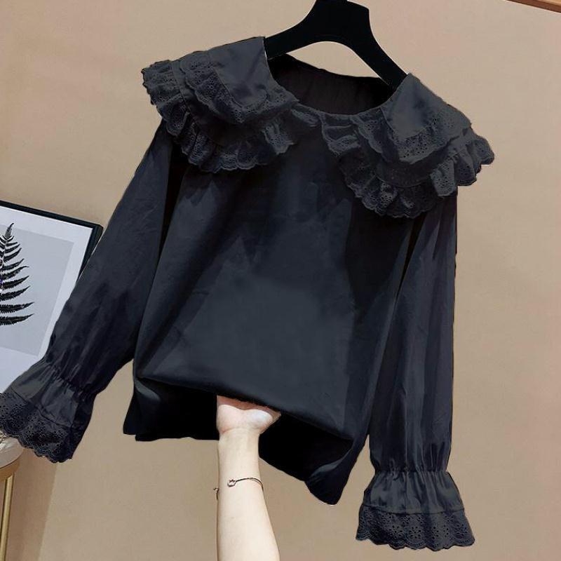 Baju Kolar Peter Pan, dengan Renda, Koleksi Musim Bunga dan Musim ...