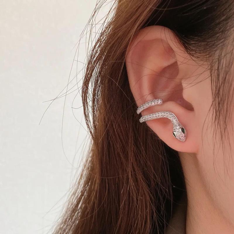 One-Piece Serpent Ear Cuff – Cool Minimalist Micro-Pavé Ear Jewelry ...