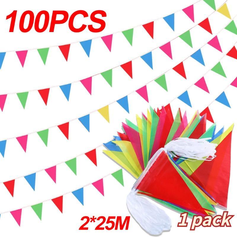 Bendera Bertali Segitiga, Berbilang Warna (50m), 100 Bendera - TikTok ...