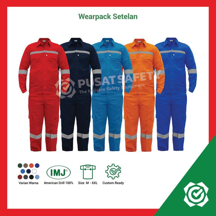 Jual Wearpack Safety Setelan Seragam Baju Celana IMJ M-XL - Abu Abu, XL ...