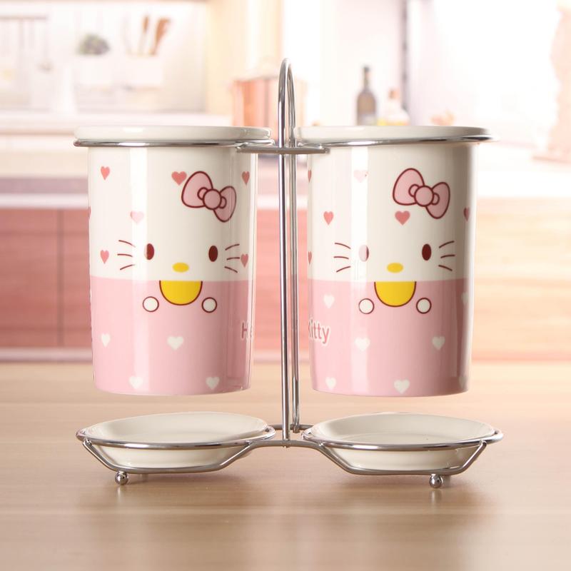 Rak Seramik, Reka Bentuk Hellokitty Kartun, Tiub Penyepit, Sangkar ...
