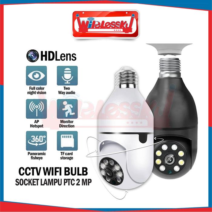 Jual IP CAMERA Dome Model Lampu CCTV bohlam Dengan LED - V360 White ...