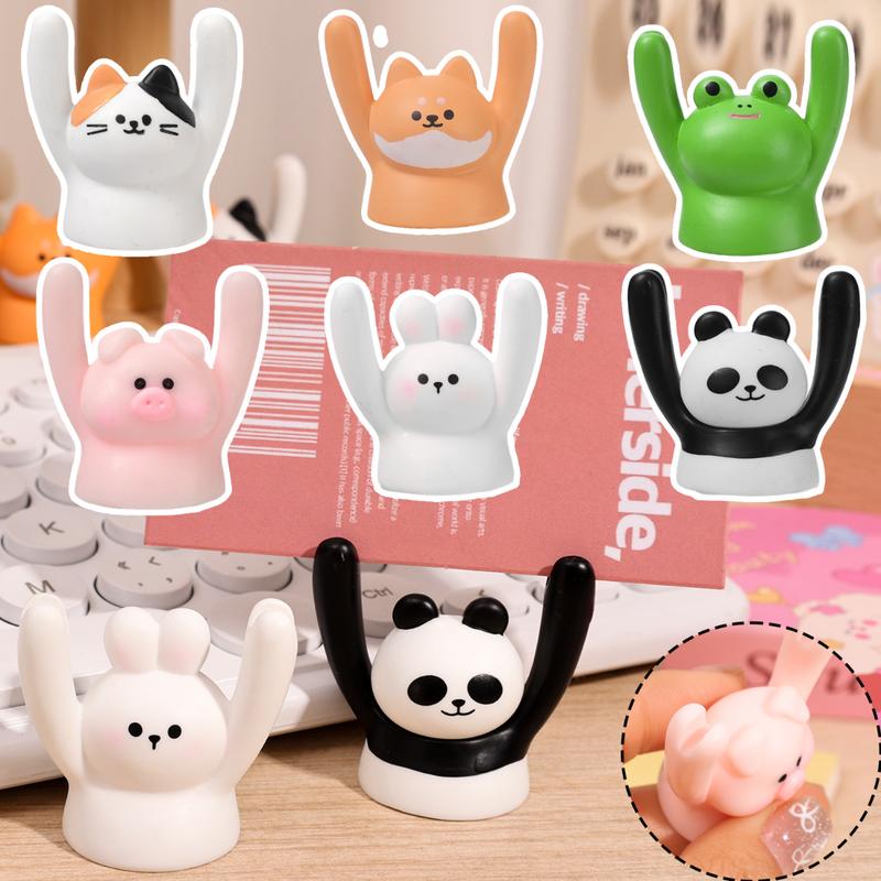 2Pcs Raise Hand Animal Photo Message Clip Desktop Ornaments Study ...