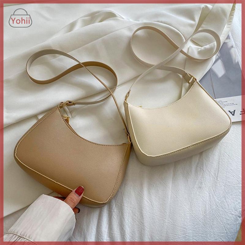 Beg Tangan Fesyen untuk Wanita, Gaya Retro, Warna Pepejal, Diperbuat ...