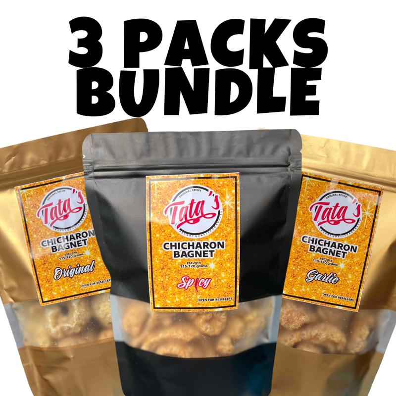 (3 PACKS BUNDLE) Tata's Chicharon Bagnet (Keto Friendly) Crispy ...