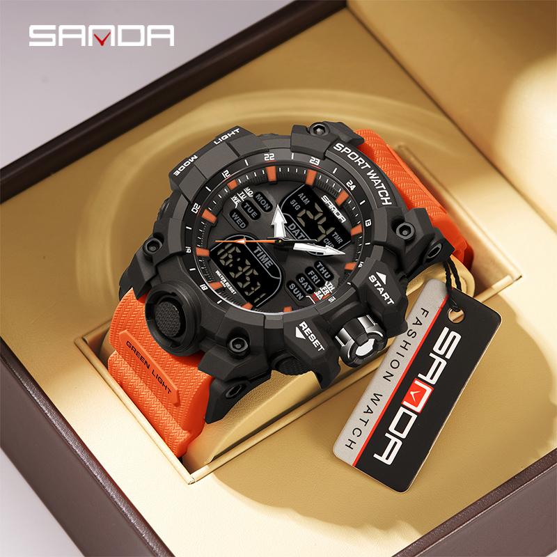 SANDA Luxury G Style Men's Electronic Watch Outdoor Sports LED - TikTok ...