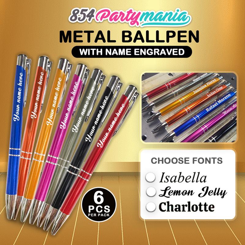 6pcs Personalized Ballpen Metal Retractable Ballpen Ballpoin - TikTok ...