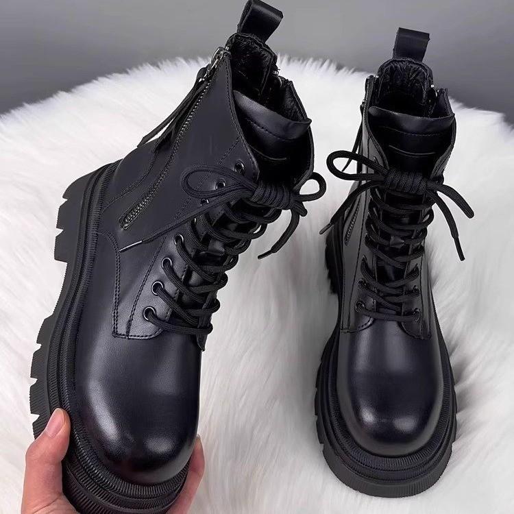 British Style Mid Heel Martin Boots Female Ins Tide 2023 Autumn ...