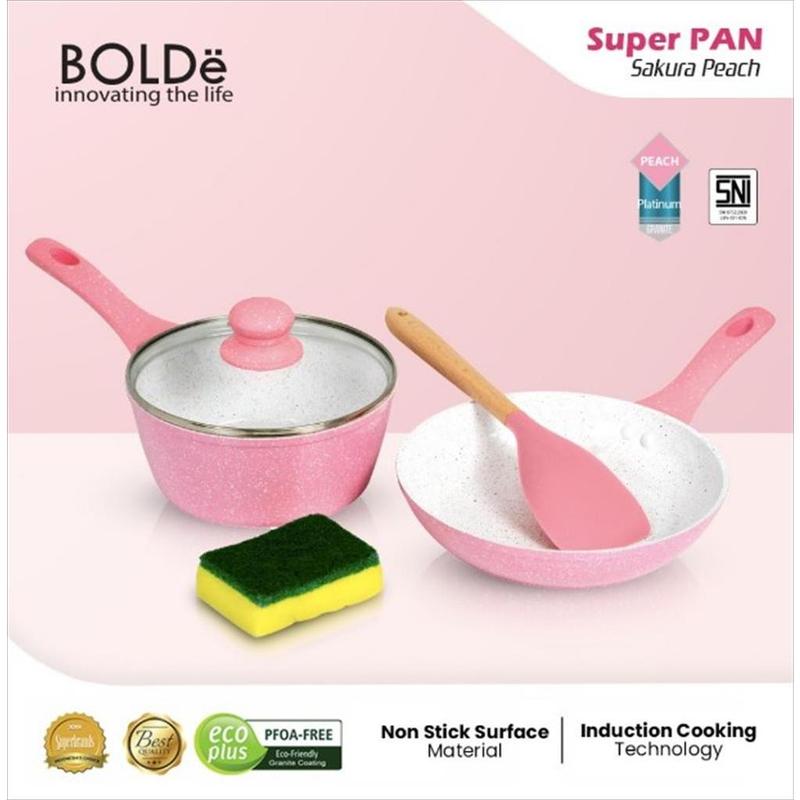 BOLDe Super Pan Sakura Peach Cookware Set 5 PCS - Frypan Panci - Shop ...