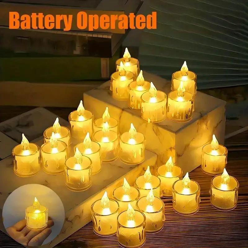 LED Flameless Candle Room Decor Small Tea Light Candles Including ...