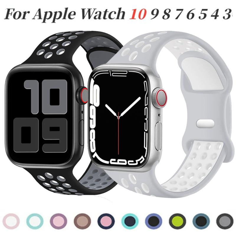 Tali Silikon, Untuk Apple Watch siri 10, 3, 6, SE, 7, 8, 9, Ultra2 ...