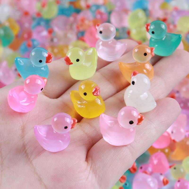 Pastel Mini Luminous Ducks, 1 Set DIY Creative Resin Toy Accessories ...