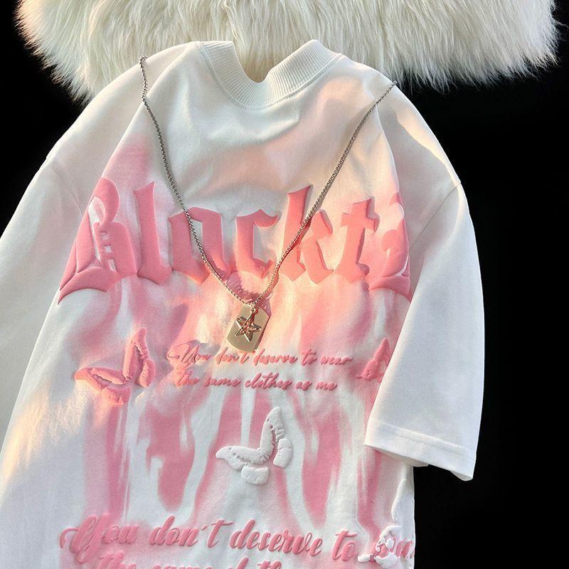 【baju t shirt perempuan】Kemeja-T Lengan Pendek Gaya Manis Kampus ...