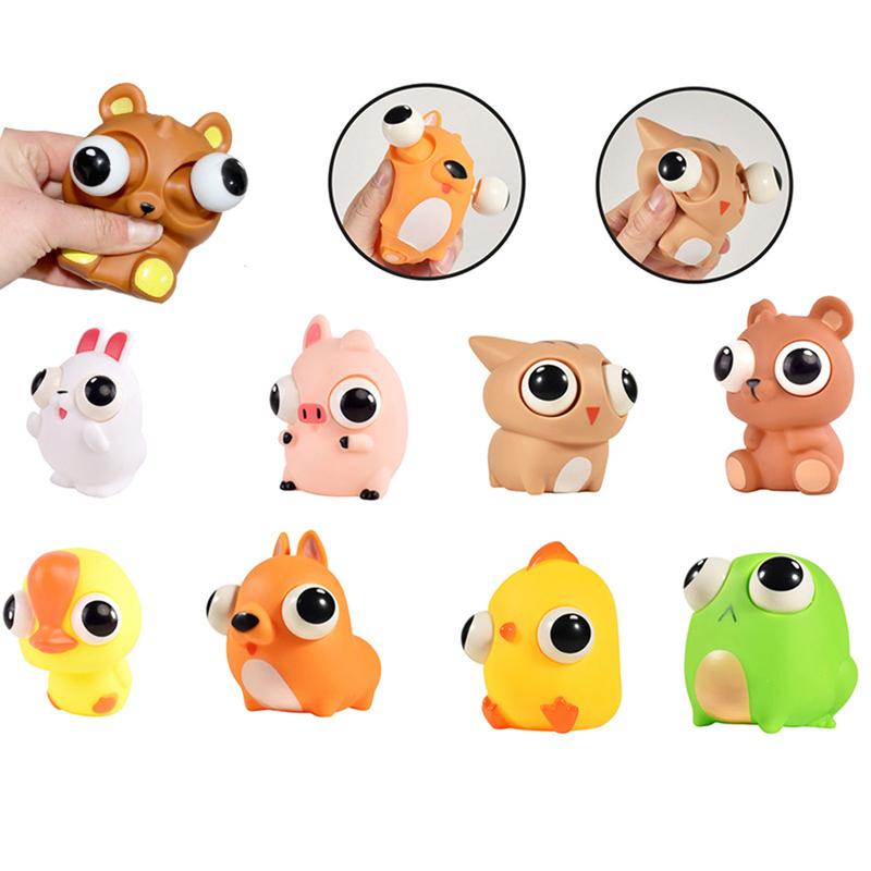 8Pcs/Set Popping Eyes Animal Pinch Toy Slow Rebound TPR Stress - TikTok ...