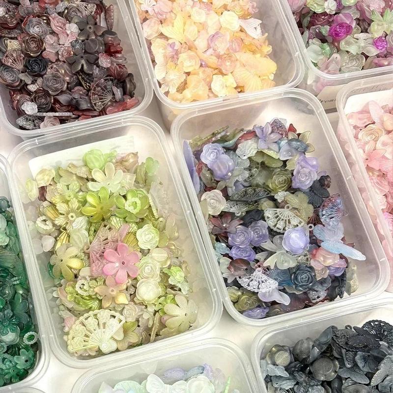 Manik Akrilik, 20g, Campuran, Bentuk Daun, Bunga dan Rama-rama ...