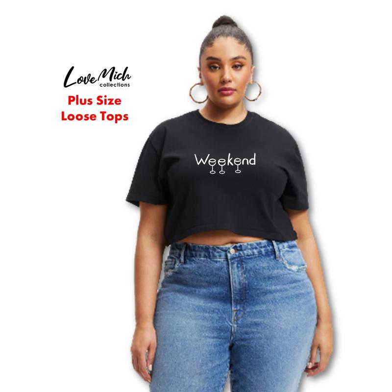 Plus Size Top 3xl Oversize Croptop Minimalist Statement Tees - TikTok ...