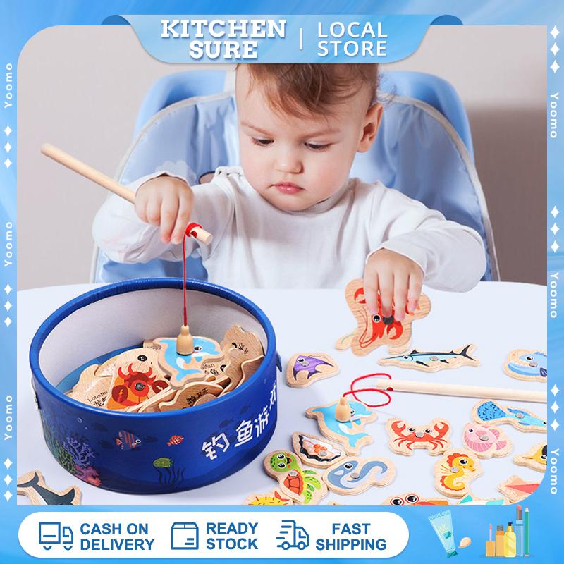 Fishing Game Set Magnetic Fishing Game for Kids Wooden Magne - TikTok ...