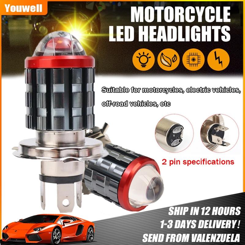 H4 LED Moto BA20D LED Motorcycle Headlight White Yellow Bulb - TikTok ...