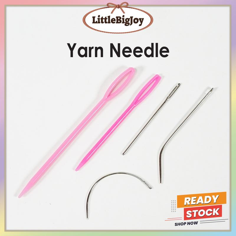 Yarn Needle Plastic Metal Curved Darning Embroidery Blunt Needle ...