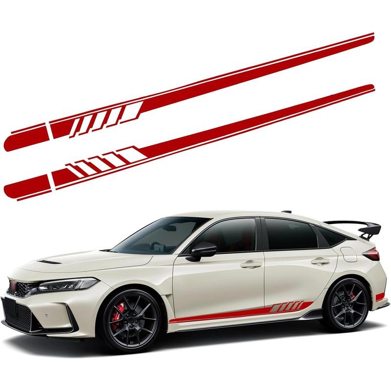 2 PCS Car Side Skirt Decals, 88.58 "x 4.52" Long Stripes Stickers ...
