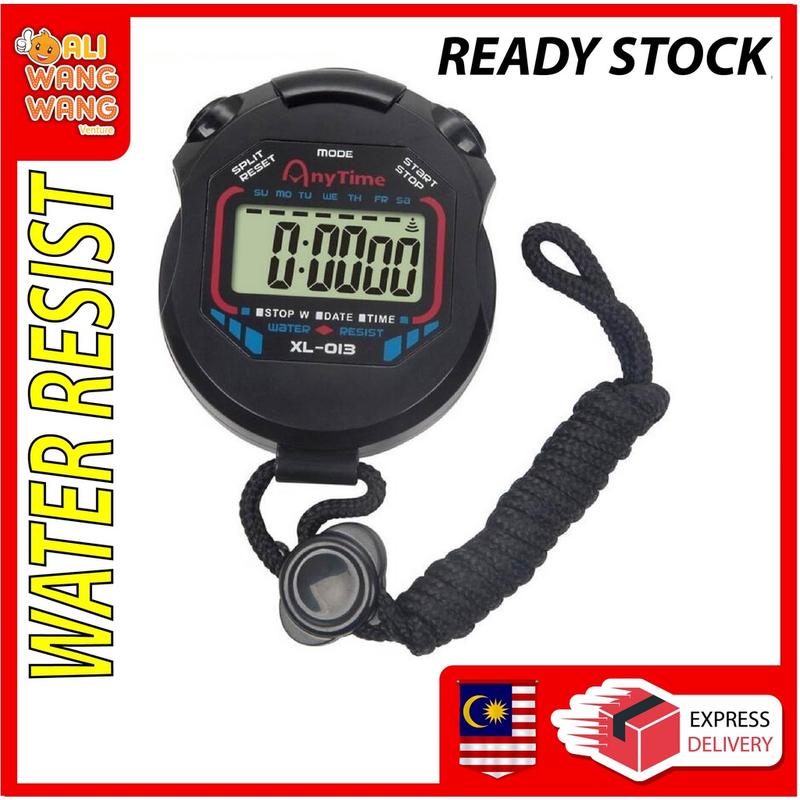 Waterproof Digital LCD Stopwatch Chronograph Timer Counter Sports ...