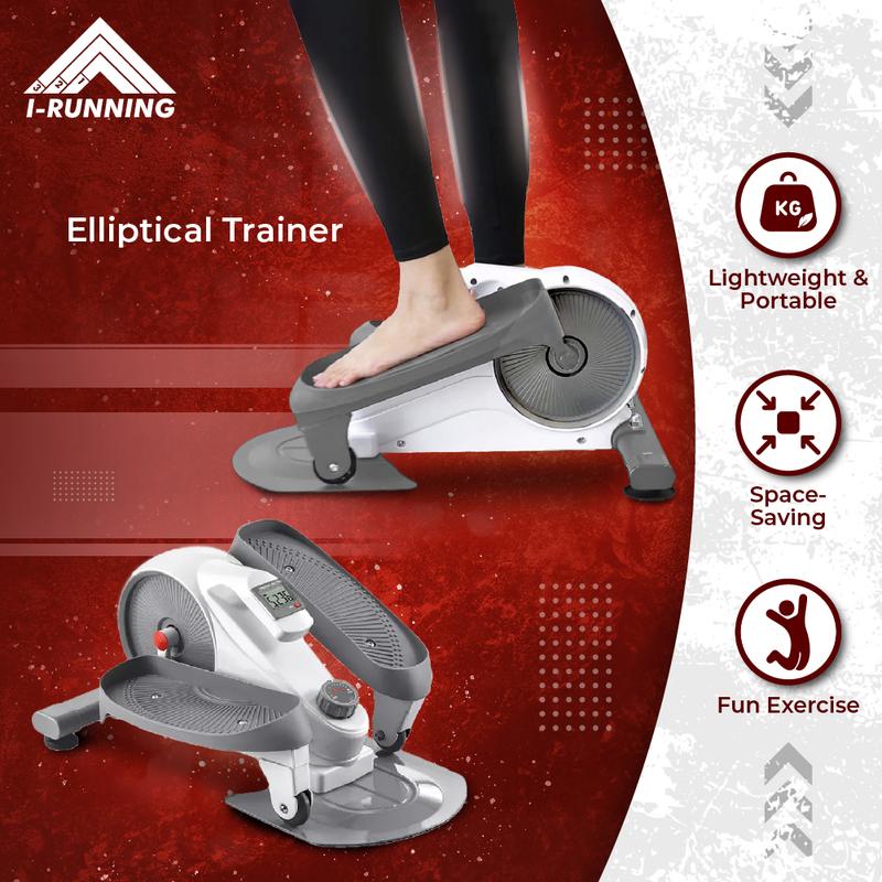 IRunning Mini Elliptical Trainer ★ 8 Adjustable Resistance ★ Compact ...