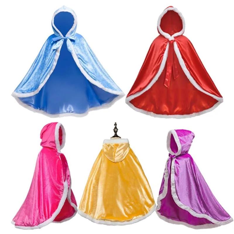 Frozen Princess Elsa Blue Cloak for Girls Velvet Hooded Cape - TikTok ...