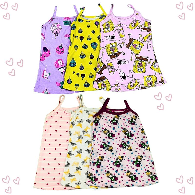 4 Pieces Printed Spaghetti Sando For Kids Girls 5 to 7 Years - TikTok ...