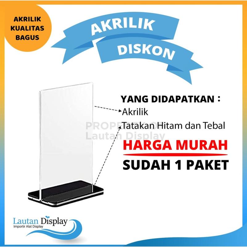 AKRILIK A4 TYPE T POTRAIT - STAND MENU MAKANAN TEMPAT BROSUR - Shop ...
