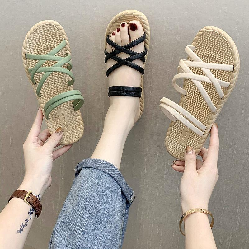 Sandal INS untuk Wanita, Gaya Trendi, Fesyen Baru Musim Panas, Serba ...