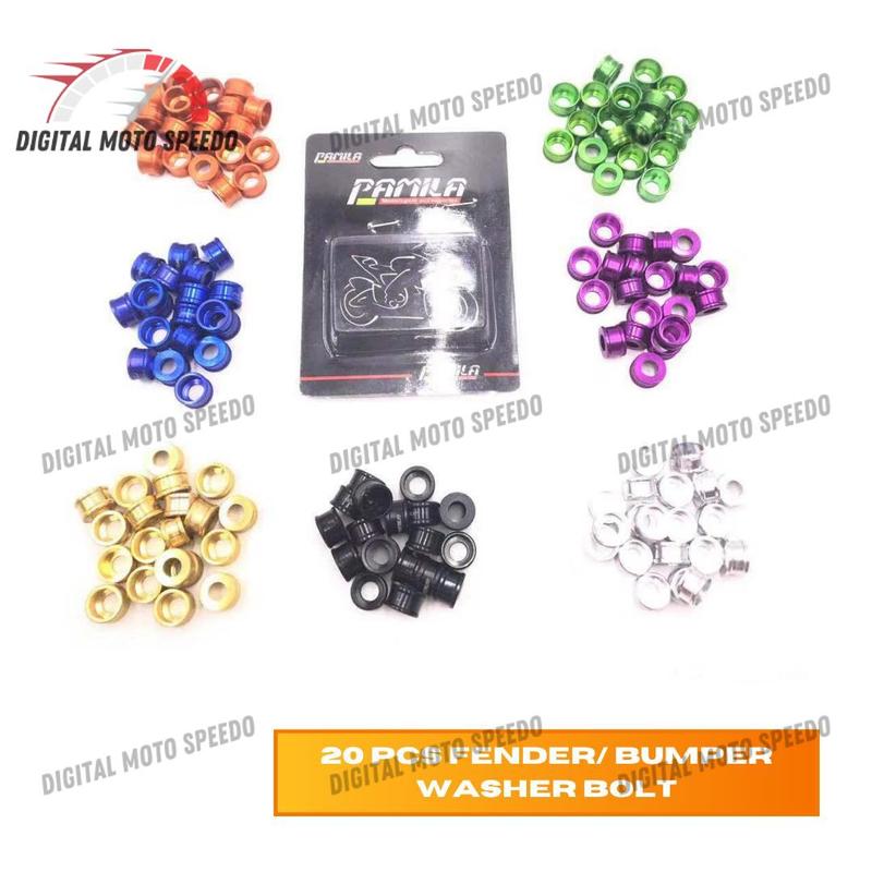 20 PCS FENDER/ BUMPER WASHER BOLT MOTORCYCLE [DIGITAL MOTO SPEEDO ...