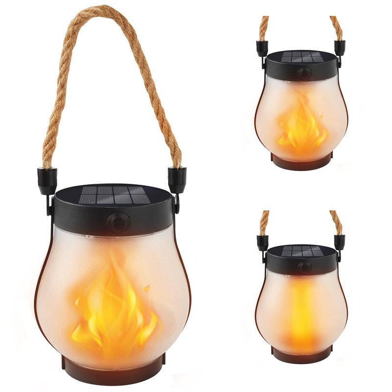 Small Solar Lantern Solar Flame Licht Outdoor Met Flickering Flame Dan