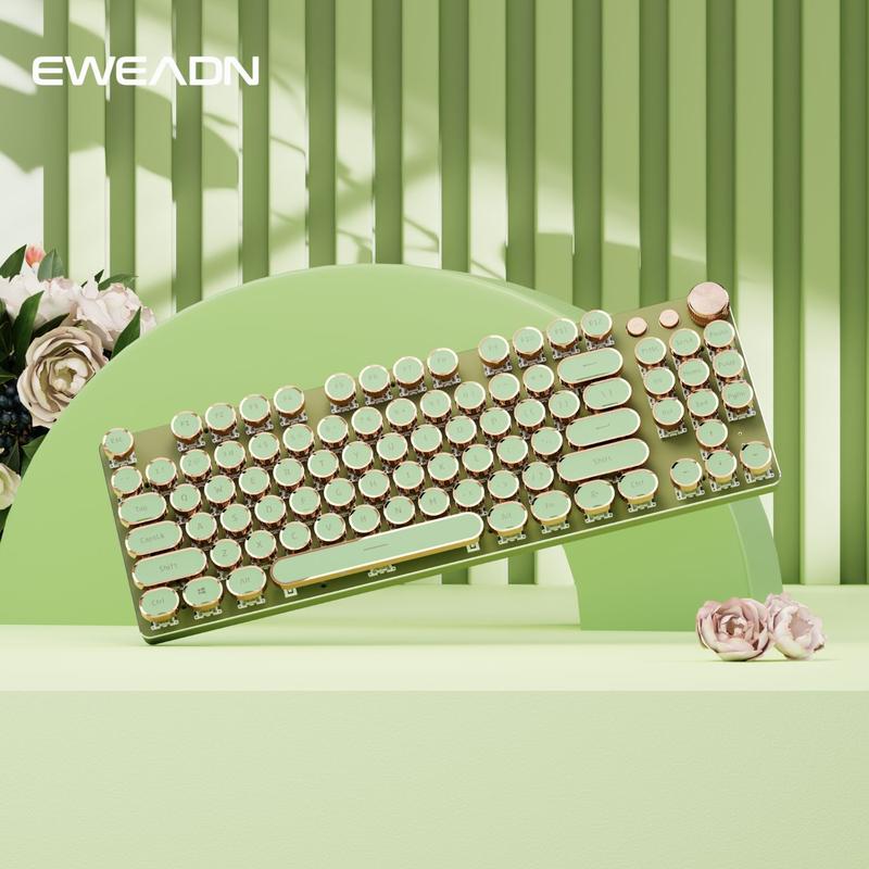 EWEADN V20 Typewriter 87 Keys Backlit Mechanical Keyboard with - TikTok Shop