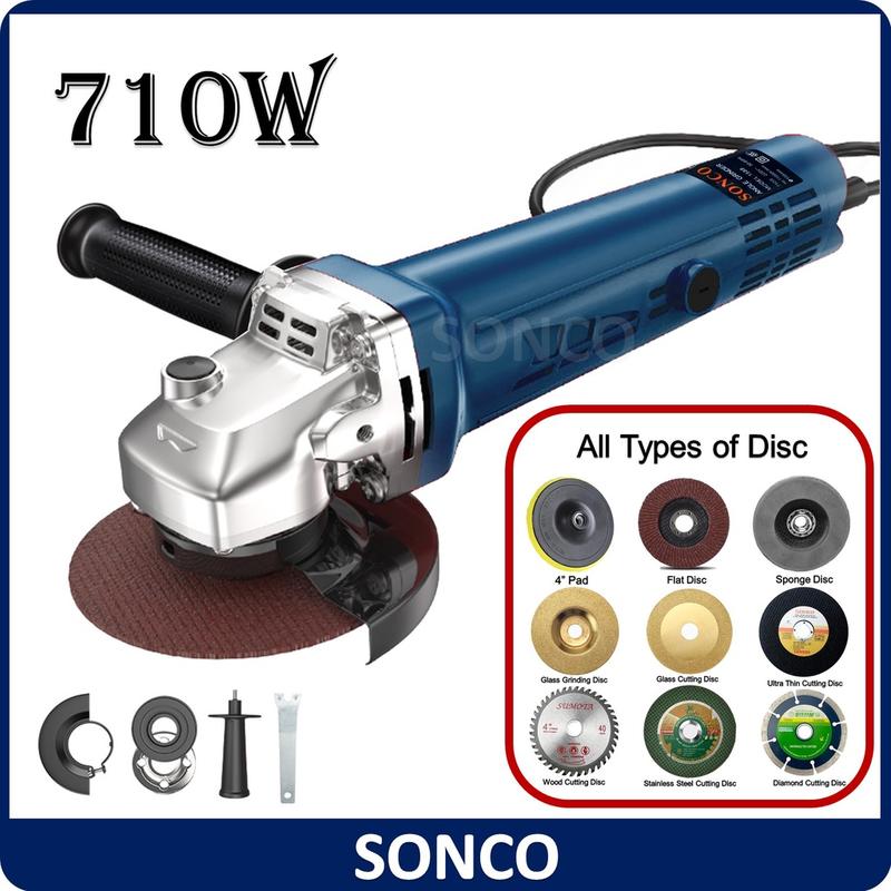 SONCO Professional Angle Grinder 710W Power Tools Grinding Machine ...