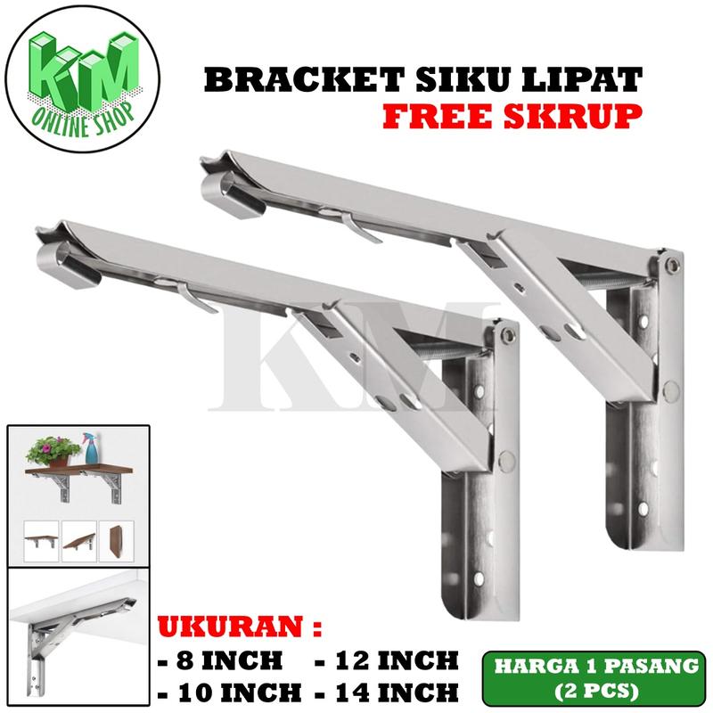Bracket Engsel Siku Rak Meja Lipat Dinding Folding Stainless - Shop ...