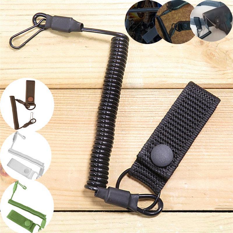 Outdoor Anti-lost Elastic Lanyard Rope Military Spring Safety Strap ...