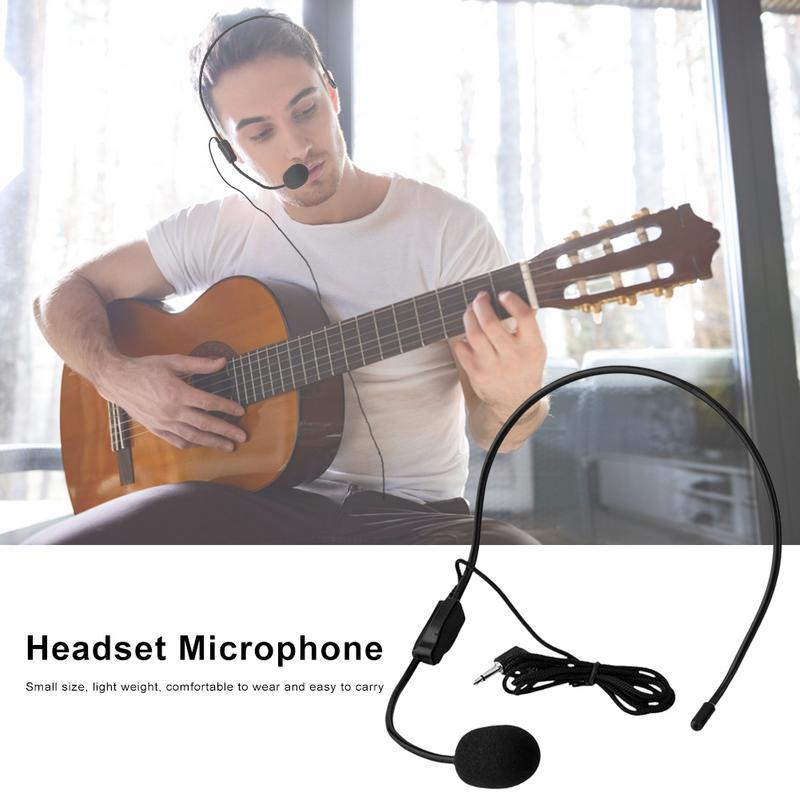 New Portable Head-mounted Headset Microphone Wired 3.5mm Plug Guide ...