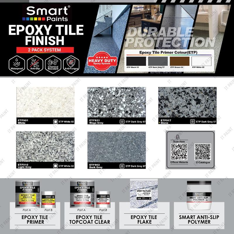Smart Paint Epoxy Flake Finish 1KG Waterproofing for Toilet Floor ...