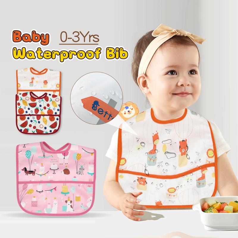 NB Baby Bibs Waterproof Bibs Baby Feeding Bib With Pocket Bi - TikTok ...