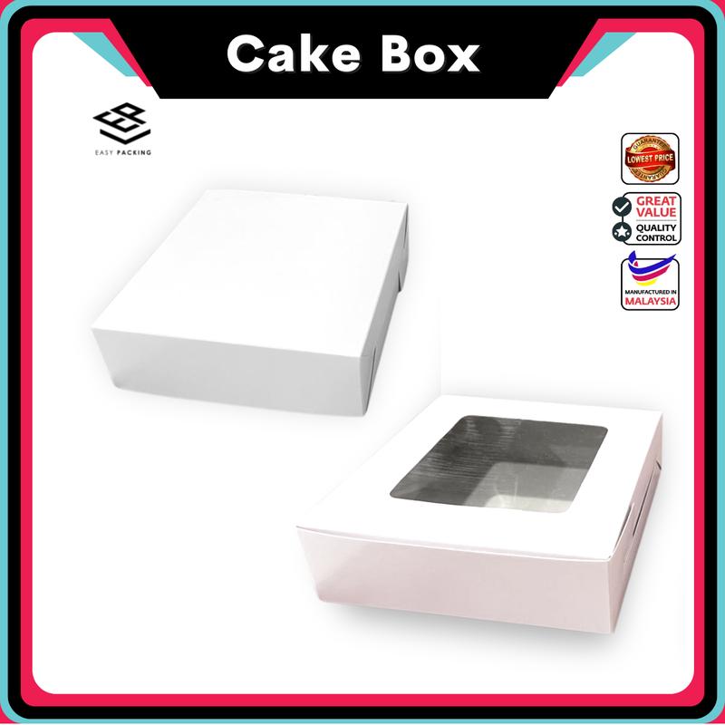 Easy Packing Kotak Kek Putih Dengan & Tanpa Jendela Kualiti Cake ...