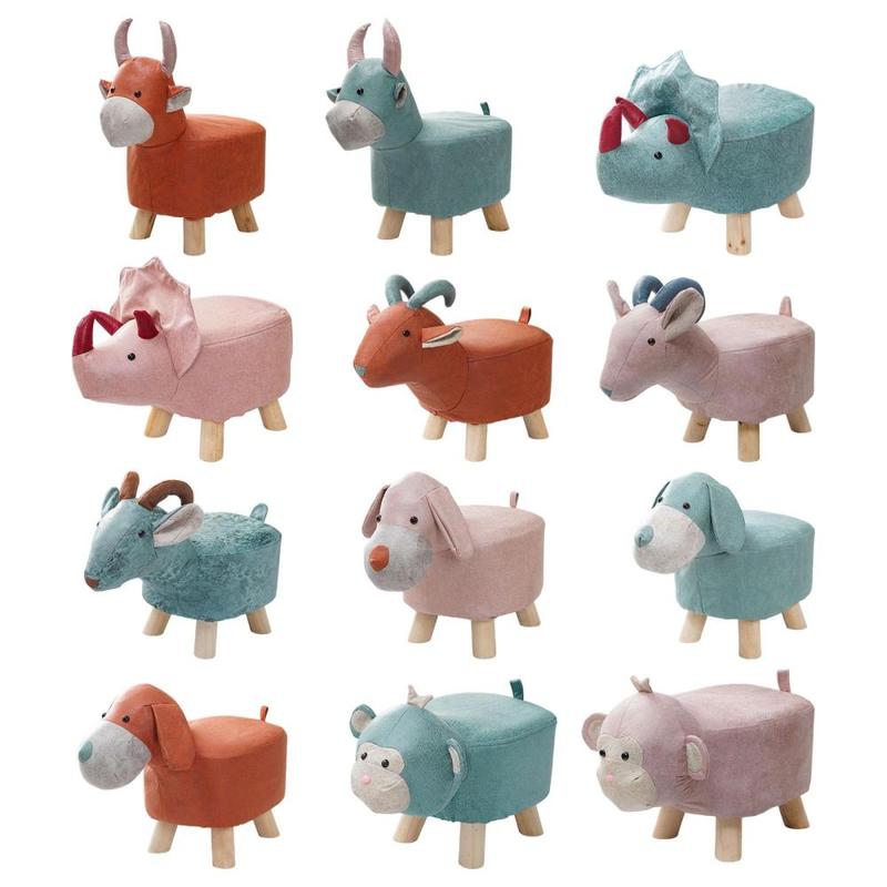 Animal Footstool Footrest Ottoman for Entryway, Playroom, Indoor ...