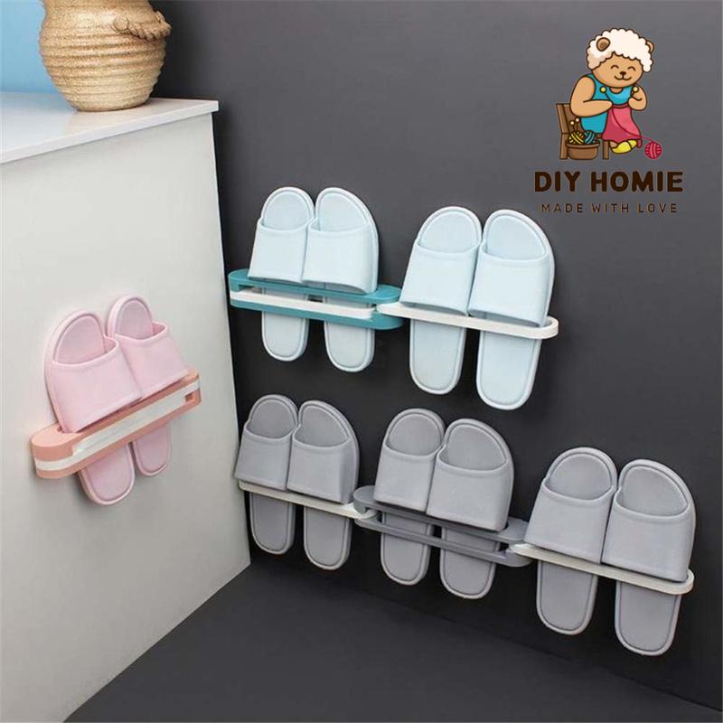 3 in 1 Foldable Slippers Holder Wall Mounted Hanging Shoes Storage ...