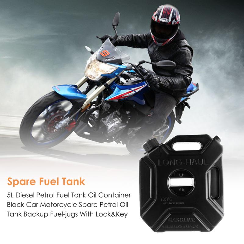 5L Diesel Petrol Fuel Tank Oil Container Black Car Motorcycle Spare ...