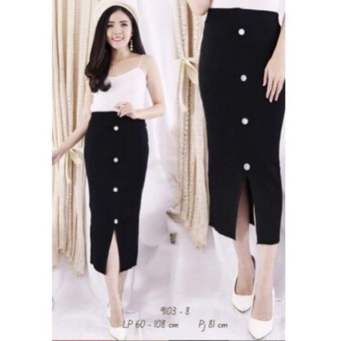 ROK RAJUT SPAN 7/8 SE BETIS ROK KERJA FORMAL KEKINIAN Polos Nyaman ...