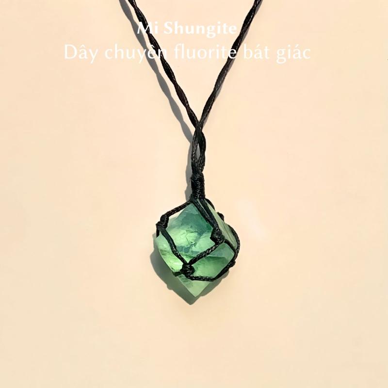 Dây chuyền thạch anh Fluorite thô hình bát giác, Fluorite thiên ...