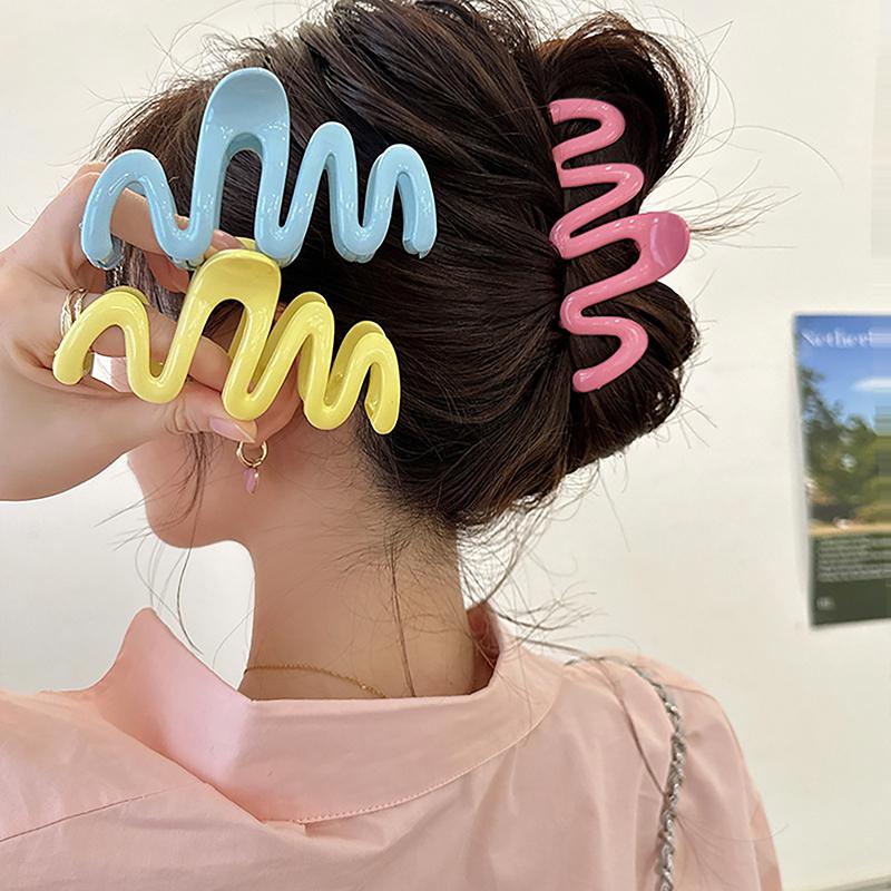 New Colorful Jelly Wave Hair Claw Hairpin Women Girls Fashio - TikTok ...